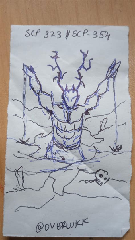 Scp 323 Wendigo Skull Visits Scp 354 Red Pool Fanart By Me Overlukk