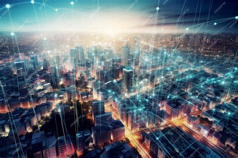 premium photo smart city network interconnection ai generation