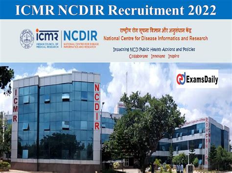 Icmr Ncdir Recruitment 2022 Out Degree Holders Needed Attractive