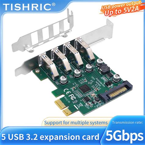 Карта расширения Tishric Usb Pcie 1x в Usb 32 19 дюймов Usb32 Gen1