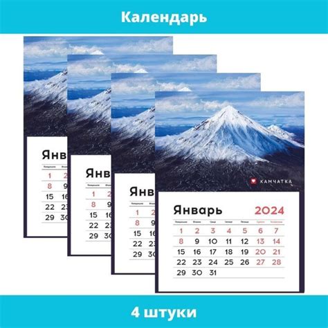 Календарь отрывной на магните 130x180 мм склейка Officespace Mono Камчатка 2024 год 4