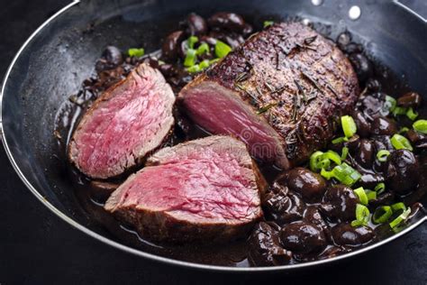 Traditional Fried Dry Aged Angus Beef Filet Roast And Medaillon Natural
