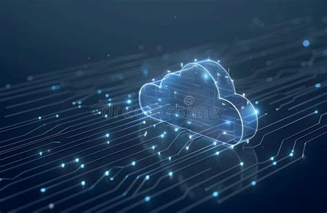 Futuristic Cloud Computing Concept With Digital Circuit Data Network Visualization Social