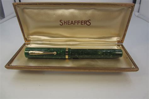 Pregiata Sheaffer Liftime Jade Green Vintage Anni 30 Fountain Pen