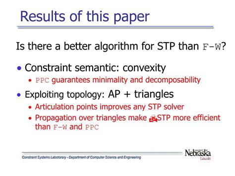 Ppt A New Efficient Algorithm For Solving The Simple Temporal Problem