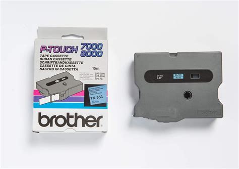 Amazon Com Brother Tx Labelling Tape Cassette Black On Blue Mm W X M L