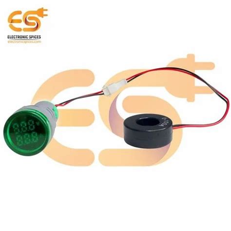 Digital Voltage And Ampere Meter Green Led Indicator Light With
