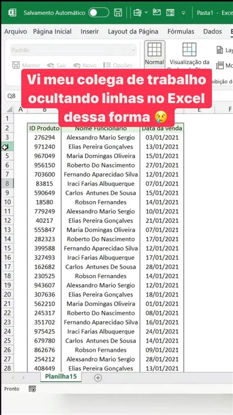 Ocultando linhas no Excel de forma prática
