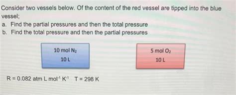 Solved Consider Two Vessels Below Of The Content Of The Red Chegg