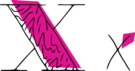 대문자 X와 소문자 손으로 검은색으로 그려진 음영 처리된 대문자와 다양한 직사각형 및 삼각형 모양의 분홍색 채우기 0명에 대한 스톡 벡터 아트 및 기타 이미지 Istock