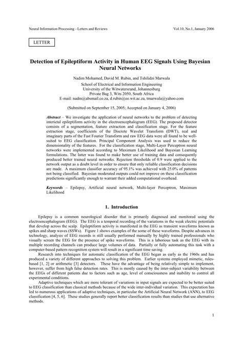 Pdf Letter Detection Of Epileptiform Activity In Human Eeg Signals