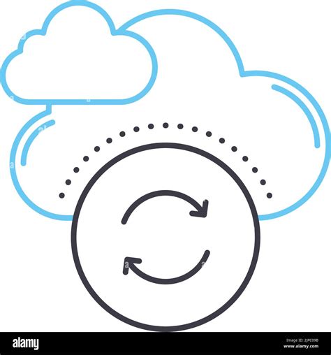 sync line icon outline symbol vector illustration concept sign stock