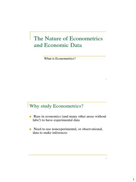The Nature Of Econometrics And Economic Data Pdf Econometrics Time Series