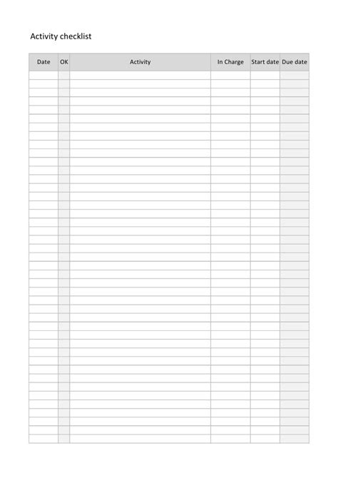 Activity Checklist Pdf Finance And Money Management