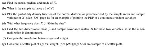 Solved Let X And Y Be Two Random Variables Denoting Age And