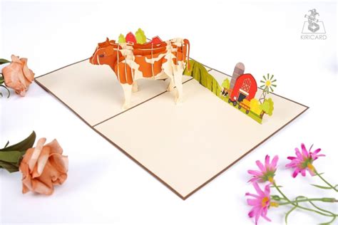 Australian Cow Pop Up Card Kiricard