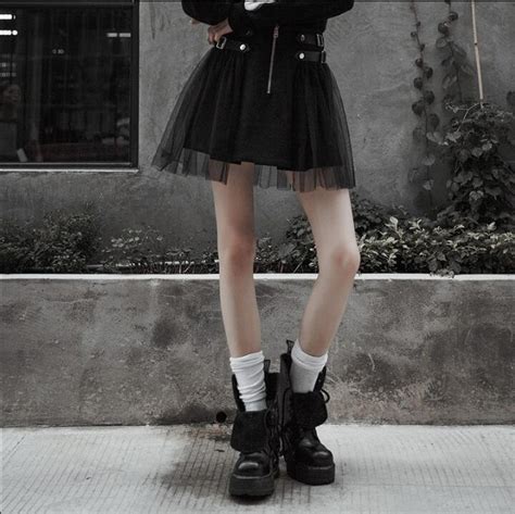 Autumn Japanese Harajuku Plaid Gothic Skirt Gothic Honey