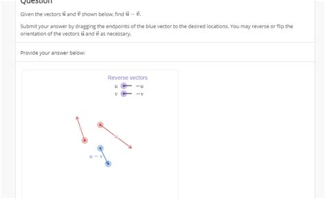 solved given the vectors u⃗ and v⃗ shown below find u⃗ −v⃗
