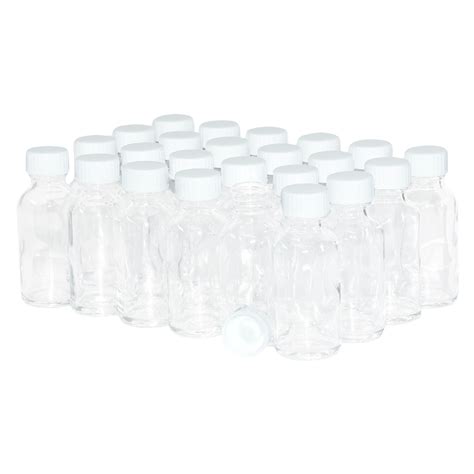 1 Oz Clear Boston Round With White Cone Lined Cap 20400 V23 V20