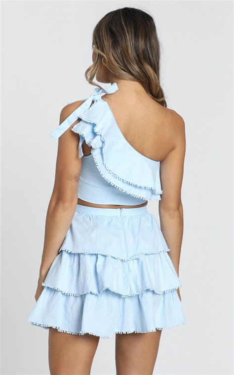 Rooftop Spritz Two Piece Set In Powder Blue Showpo Casual Summer