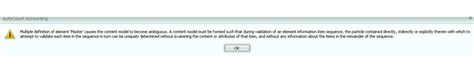 Accounting 20 Prompted Message Error Multiple Definition Of Element