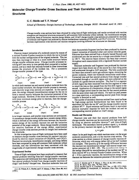 Pdf Molecular Charge Transfer Cross Sections And Their Correlation With Reactant Ion Structures