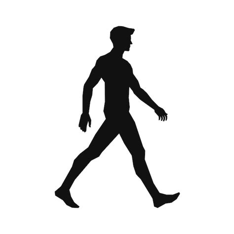 Human Silhouette Walking Vector Premium Vector