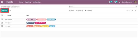 Configurations Available In Odoo Events Module