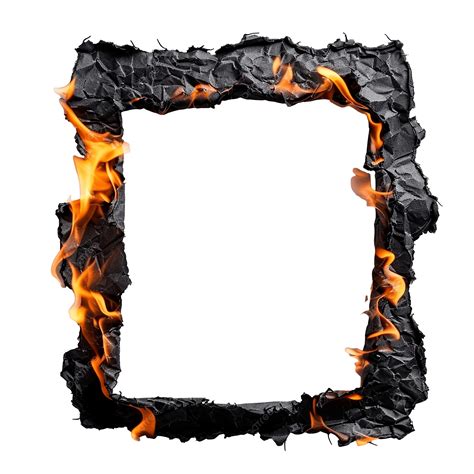 Burning Fire Charred Paper Frame Border Frame Border Fire Png