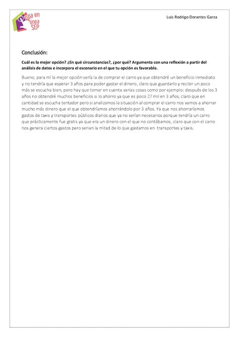 Prepa En Linea Sep Rodrigo Garza Modulo 13 Semana 4 Proyecto Integrador Cual Es La Mejor Opcion