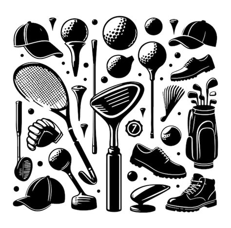 Golf Elements Illustration Vector Premium Ai Generated Vector