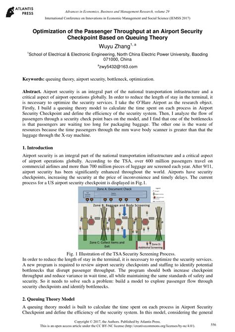 Pdf Optimization Of The Passenger Throughput At An Airport Security