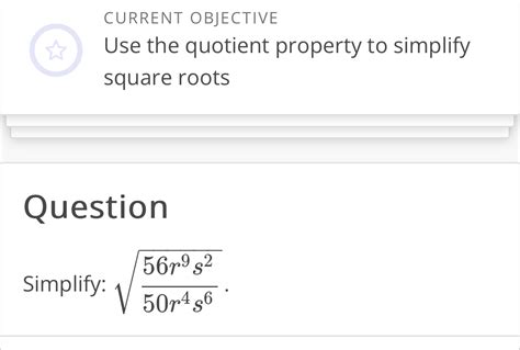 Solved Current Objectiveuse The Quotient Property To