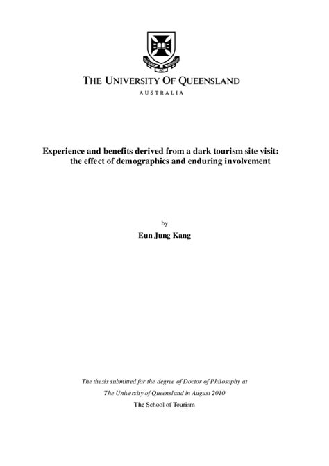 Pdf Experience And Benefits Derived From A Dark Tourism Site Visit