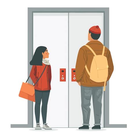 A Man And A Woman Are Standing In Front Of A Door That Says Quot The