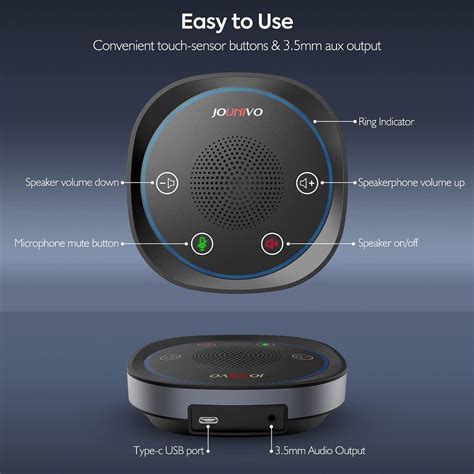 Getuscart Jounivo Usb Speakerphone Omnidirectional Computer Speaker