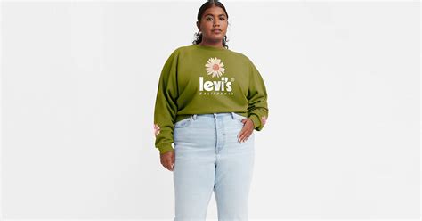 Vintage Raglan Crewneck Sweatshirt Plus Size Green Levis® Ca