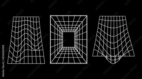 3d Wireframe Models Of Objects Network Line Geometric Shapes Atmosphere Future Retro