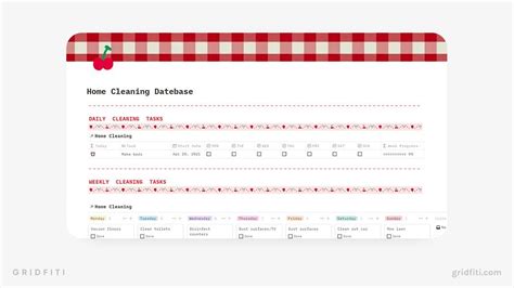 Cleaning Schedule Chores Notion Templates Artofit