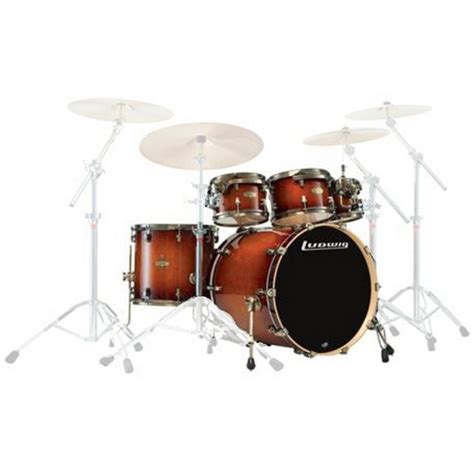 Disc Ludwig Epic Funk Acoustic Drum Kit Mahogany Burst Gear4music
