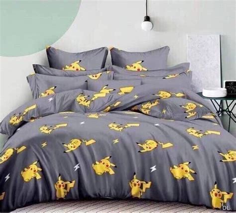 6 ลาย ผ้าปูที่นอนปิกาจู โปเกม่อน ผ้านวมปิกาจู โปเกม่อน ชุดเครื่องนอนลายโปเกม่อน Pokemon 6 ชิ้น
