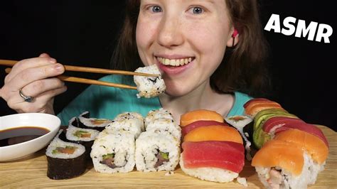 Asmr Sushi Platter Mukbang No Talking Eating Sounds Youtube