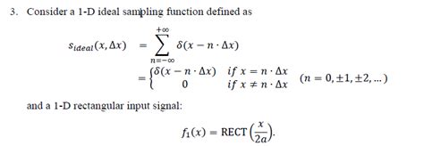 Solved Consider A D Ideal Sampling Function Defined As Chegg Com