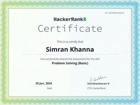 Coding Problemsolving Hackerrank Achievement Continuouslearning