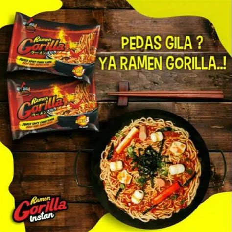 Jual Ramen Gorilla Mie Instant Pedas Mi Instan Gorila Kuah Goreng Yamie Mie Pedas Shopee Indonesia