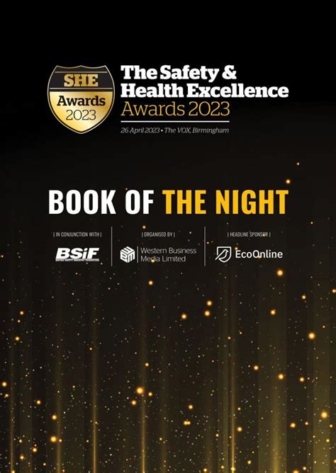 The Safety And Health Excellence Awards On Linkedin She Awards 2023 Book