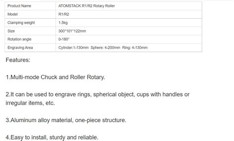 Atomstack R1 R2 Multi Function Claw Disc Y Axis Rotary Roller Engraving