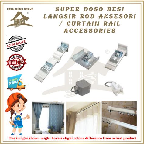 Super Doso Besi Langsir Rod Aksesori Curtain Rail Accessories Lazada