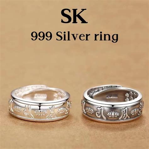 Sk 999เงิน แหวน ผู้ชาย หรูหรา แนววินเทจ คุณภาพสูง Ring Unisex Mini Focus Specialty Store