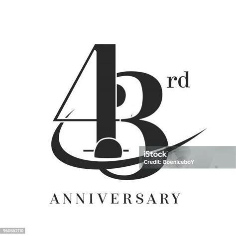 43周年慶典簡單的字母組合設計表意字元向量圖示 簡單年份生日標誌標籤 黑白印章隔離向量圖形及更多慶祝圖片 慶祝 個性 傳統 Istock